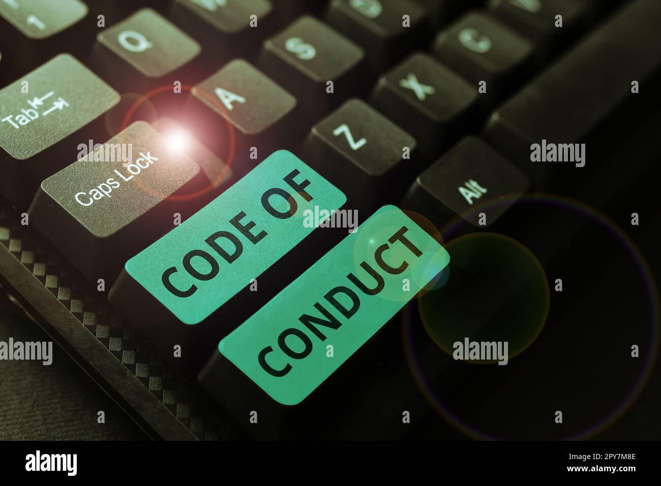 Text caption presenting Code Of Conduct. Word Written on Ethics rules ...