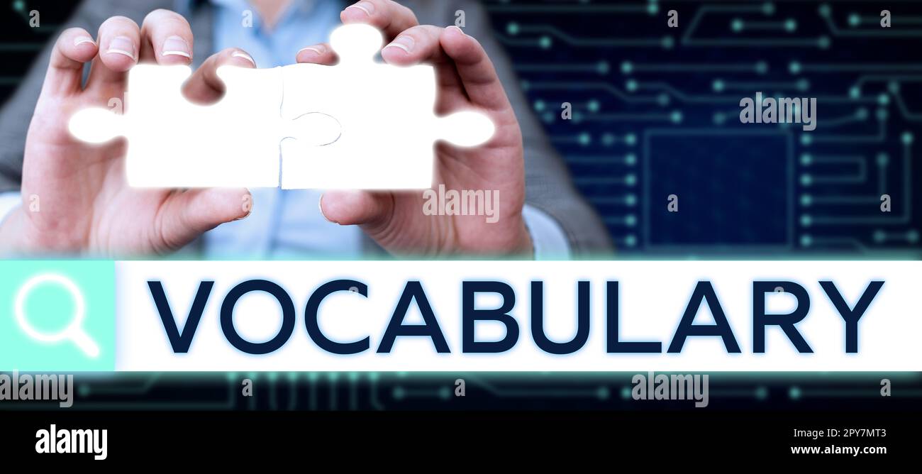 Text showing inspiration Vocabulary. Word Written on collection of ...