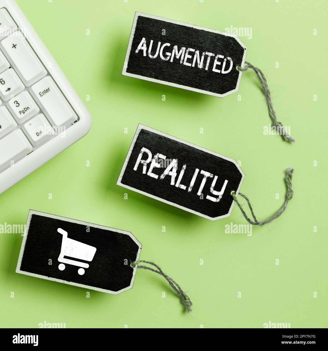 Writing displaying text Augmented Reality. Business idea technology ...