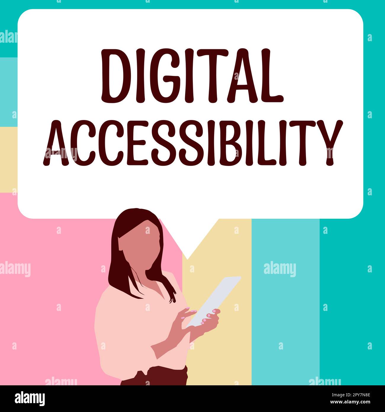 Handwriting text Digital Accessibility. Business showcase electronic ...