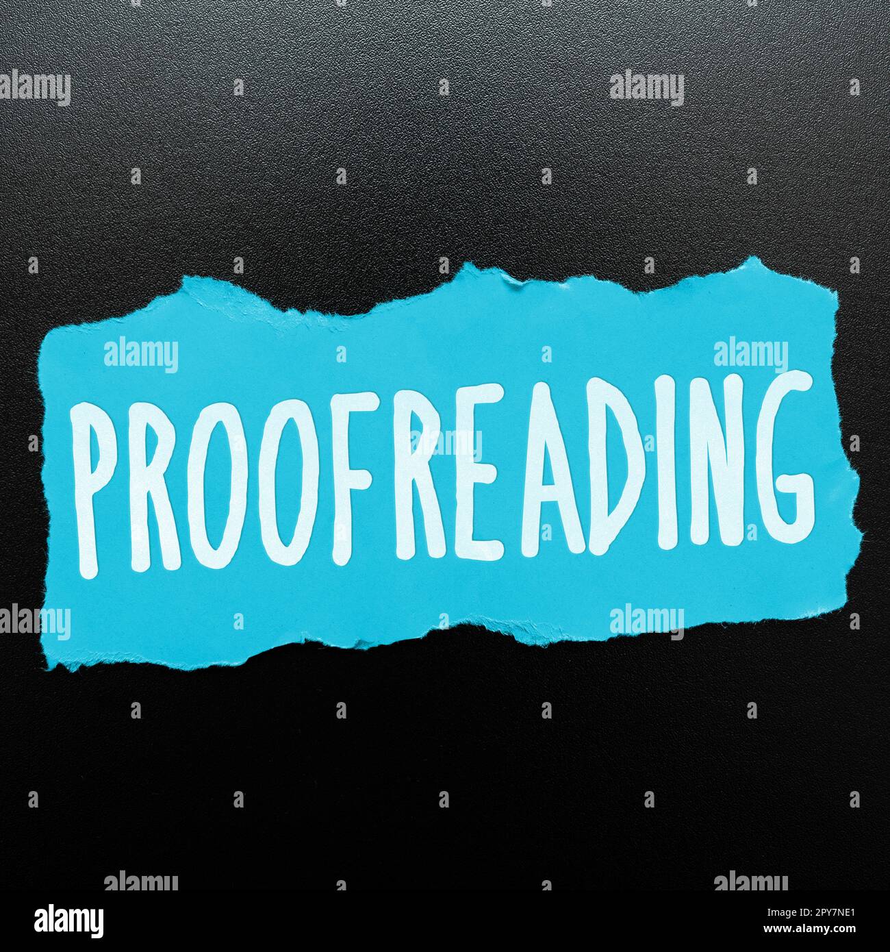 Hand writing sign Proofreading. Word Written on act of reading and marking spelling, grammar and ...