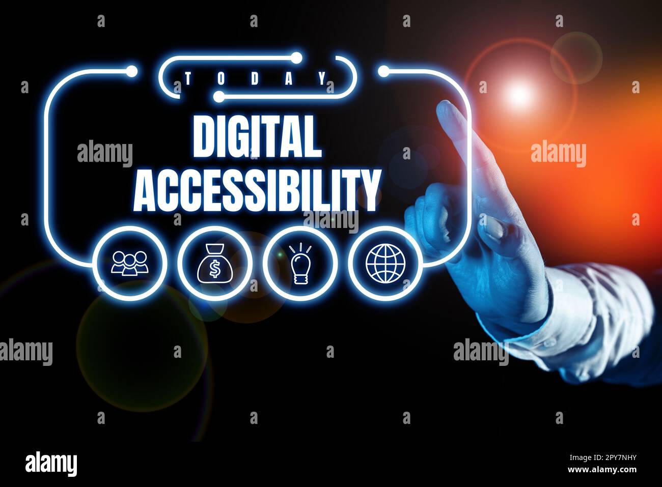 Handwriting text Digital Accessibility. Business overview electronic ...
