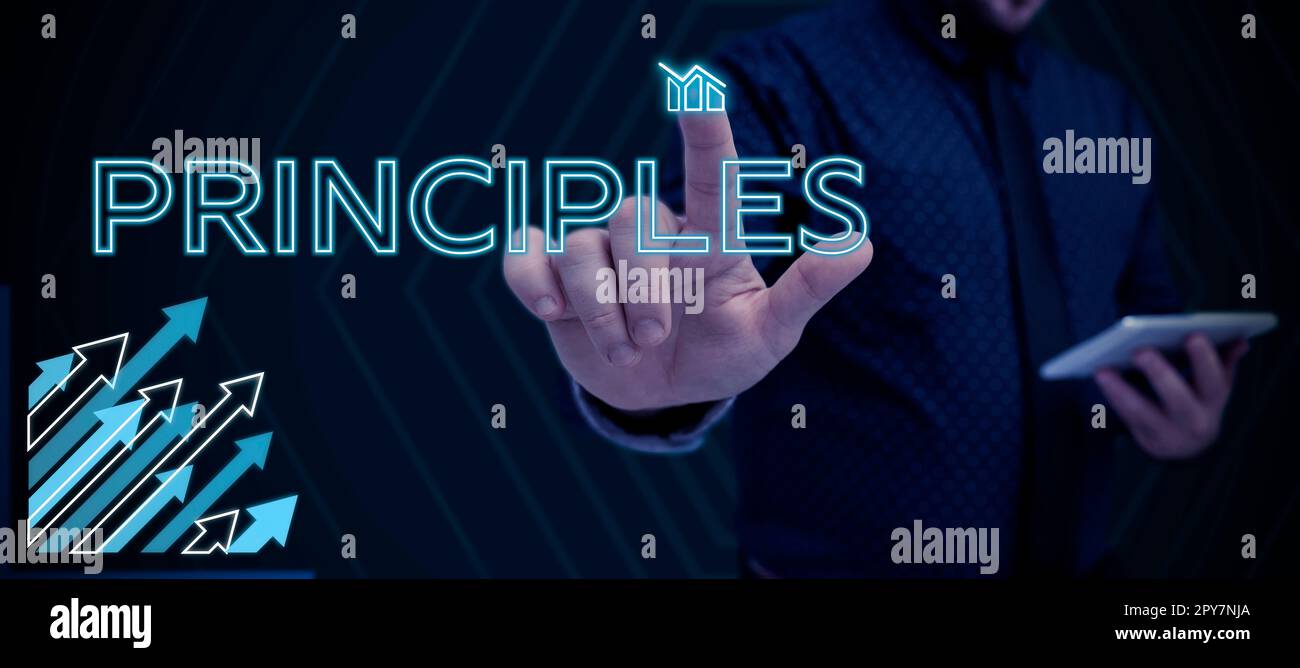 Text sign showing Principles. Business approach fundamental truth that ...