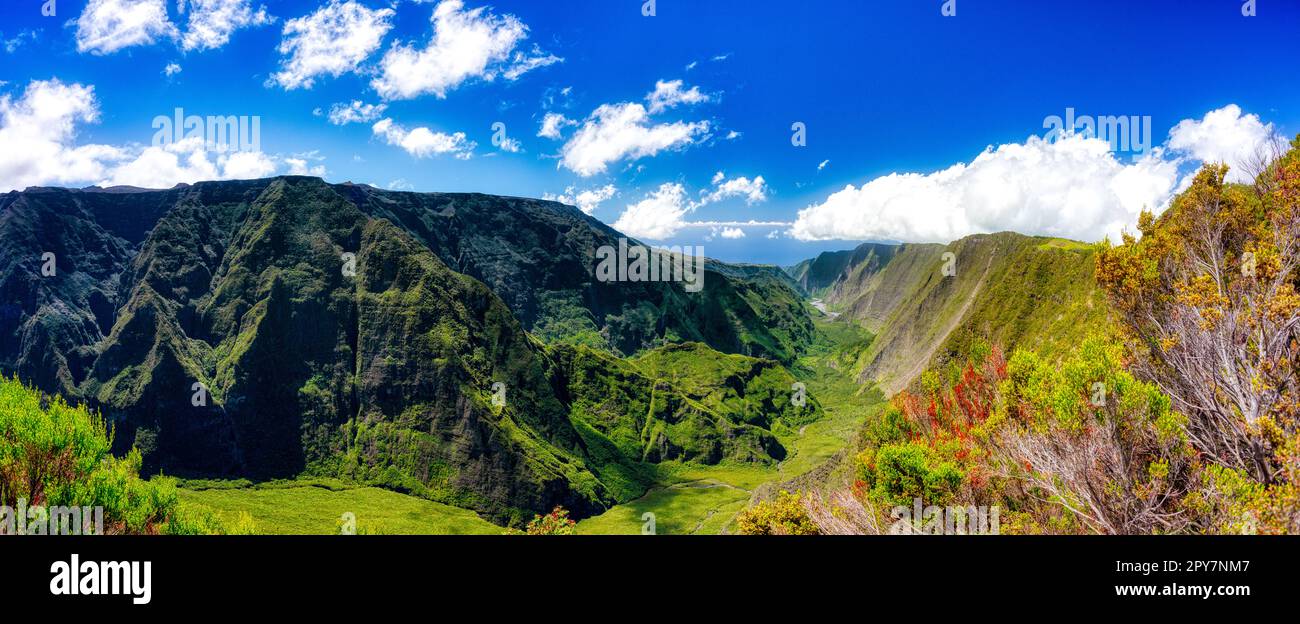 Panorama over the valley of the Remparts river Stock Photo - Alamy