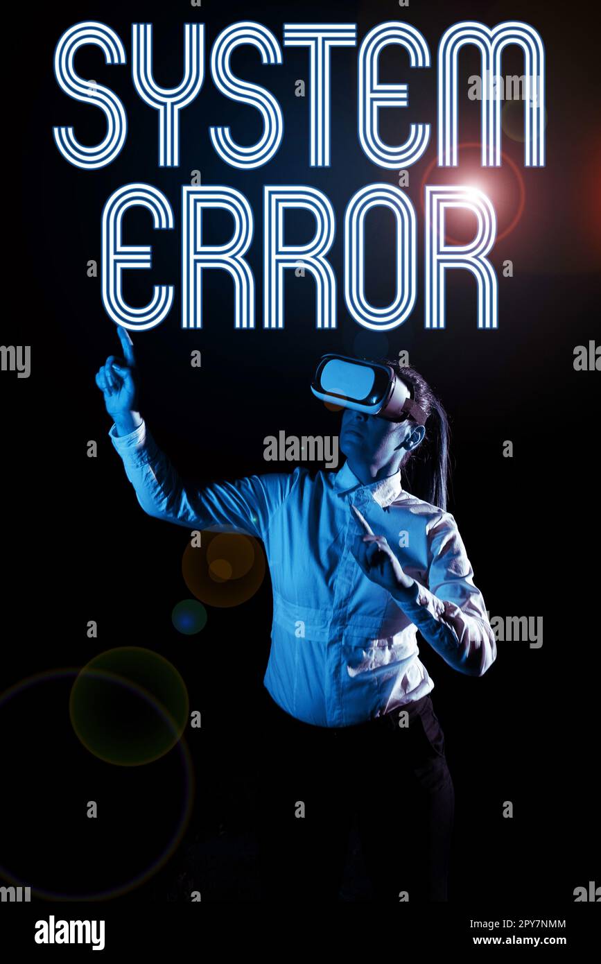 Text showing inspiration System Error. Business overview Technological ...