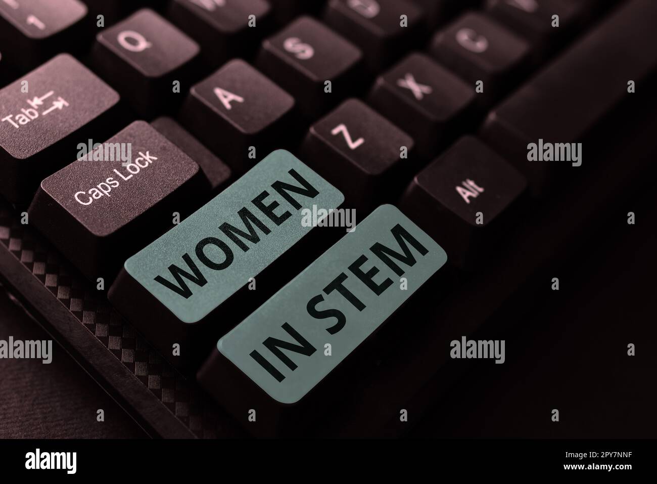 Text caption presenting Women In Stem. Word for Science Technology ...