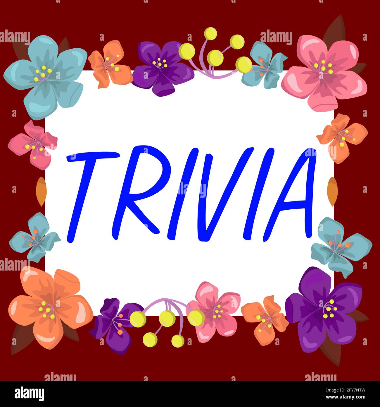 Text caption presenting Trivia. Word for details considerations pieces ...