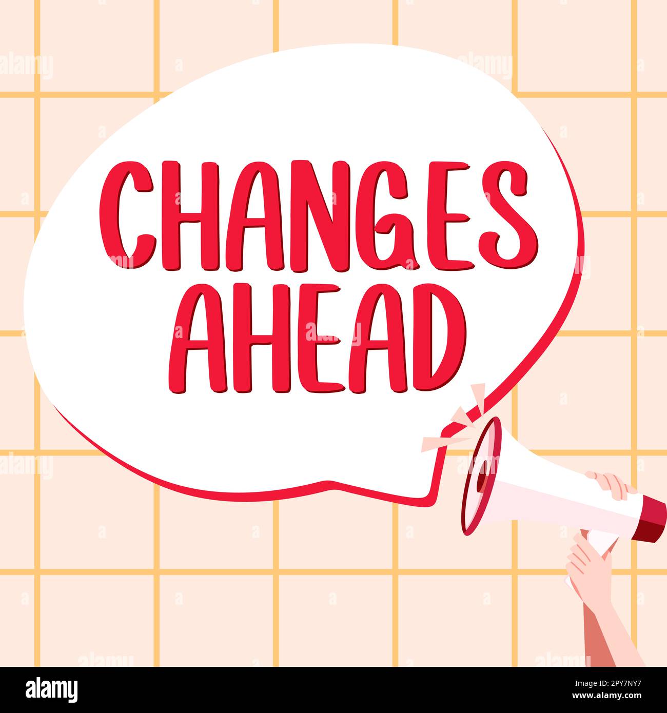 Conceptual caption Changes Ahead. Word for to replace with or exchange ...