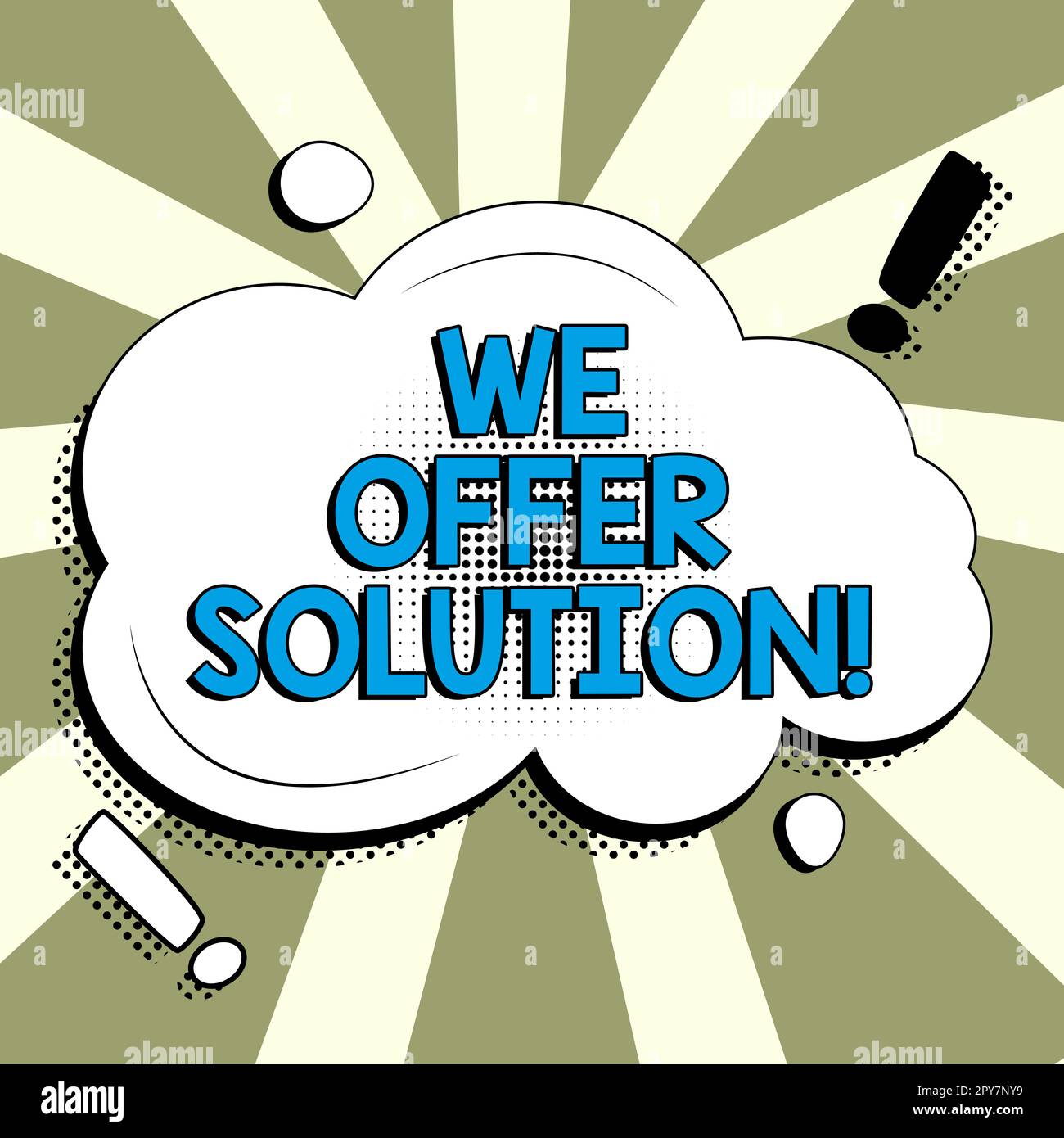 Text showing inspiration We Offer Solution. Word for give means of solving problem or dealing ...