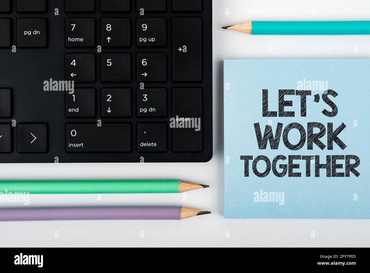 Inspiration showing sign Let's Work Together. Business overview Unite ...