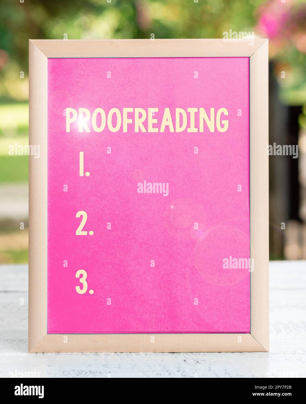 Text caption presenting Proofreading. Word for act of reading and ...