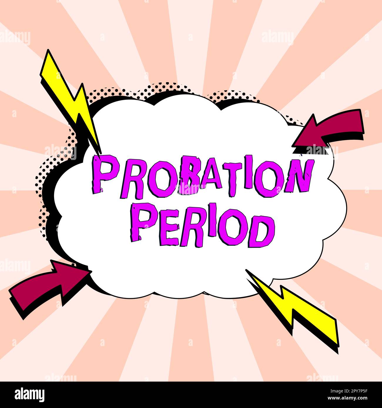 Text Caption Presenting Probation Period Word Written On Focused And Iterative Approach To