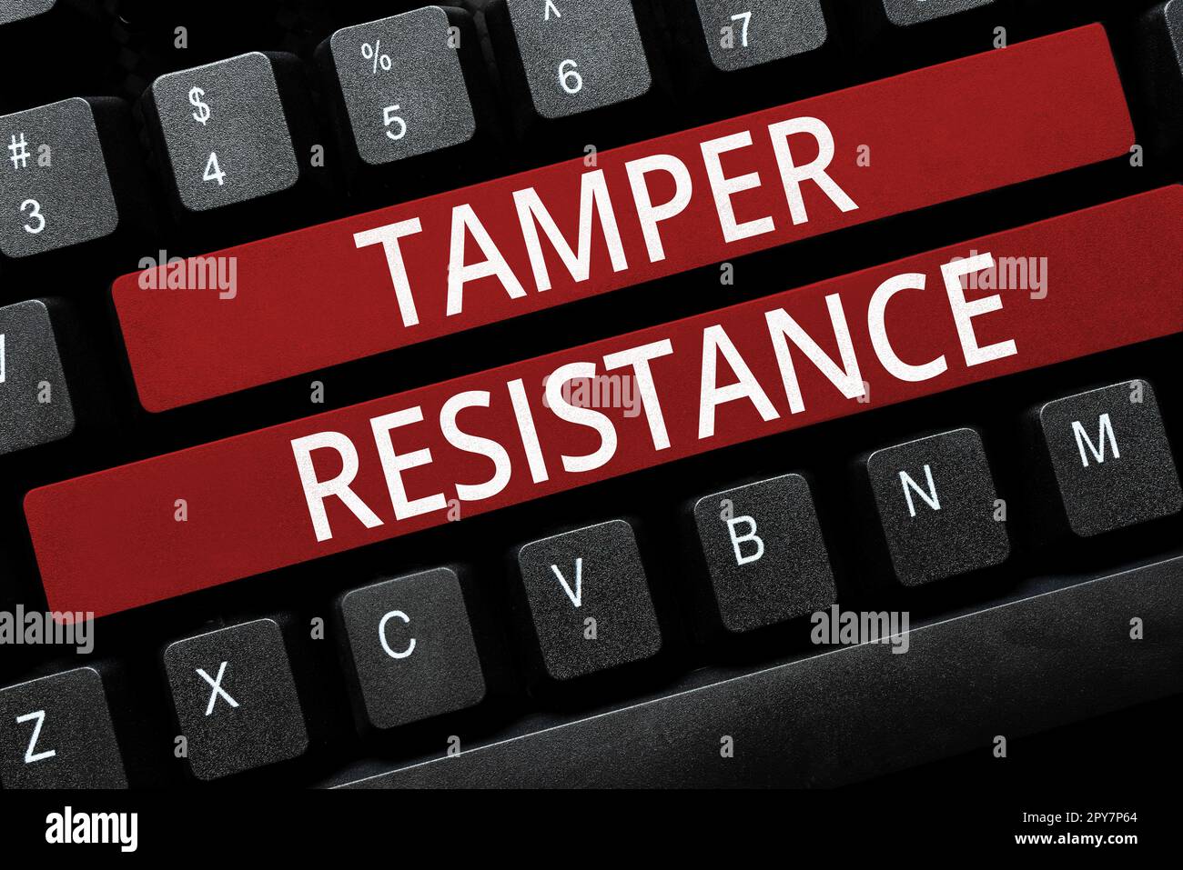 Text caption presenting Tamper Resistance. Concept meaning resilent to ...