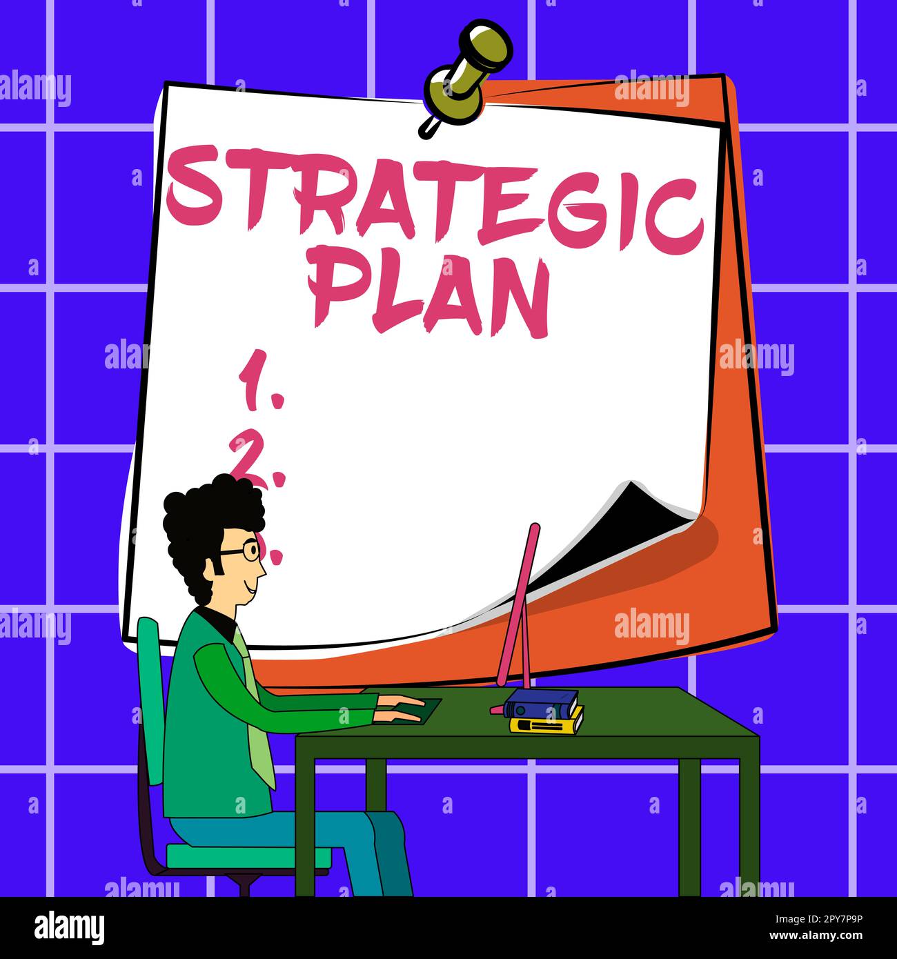 Sign displaying Strategic Plan. Business idea A process of defining ...