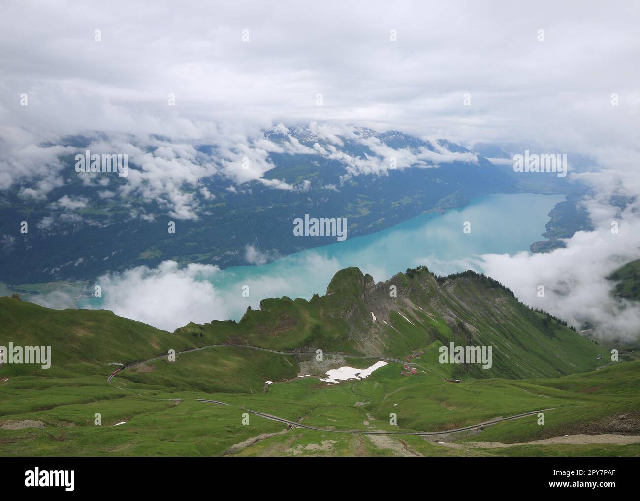 Lake Brienz seen from Mount Brienzer Rothorn Stock Photo - Alamy