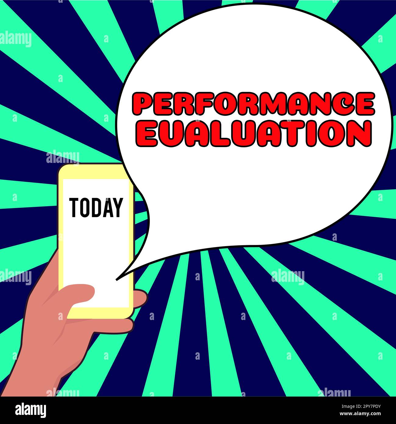 Hand writing sign Performance Evaluation. Word Written on the ...