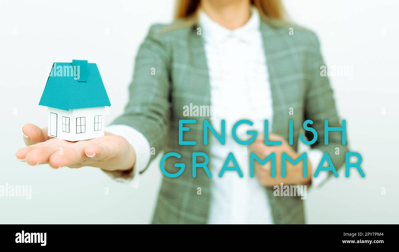 Text caption presenting English Grammar. Word Written on courses cover ...