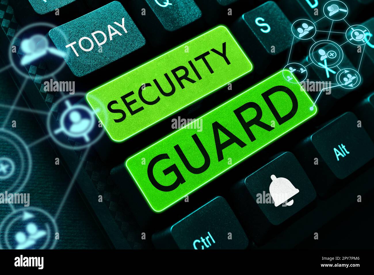Conceptual caption Security Guard, Concept meaning tools used to manage ... Conceptual caption Security Guard, Concept meaning tools used to manage ...