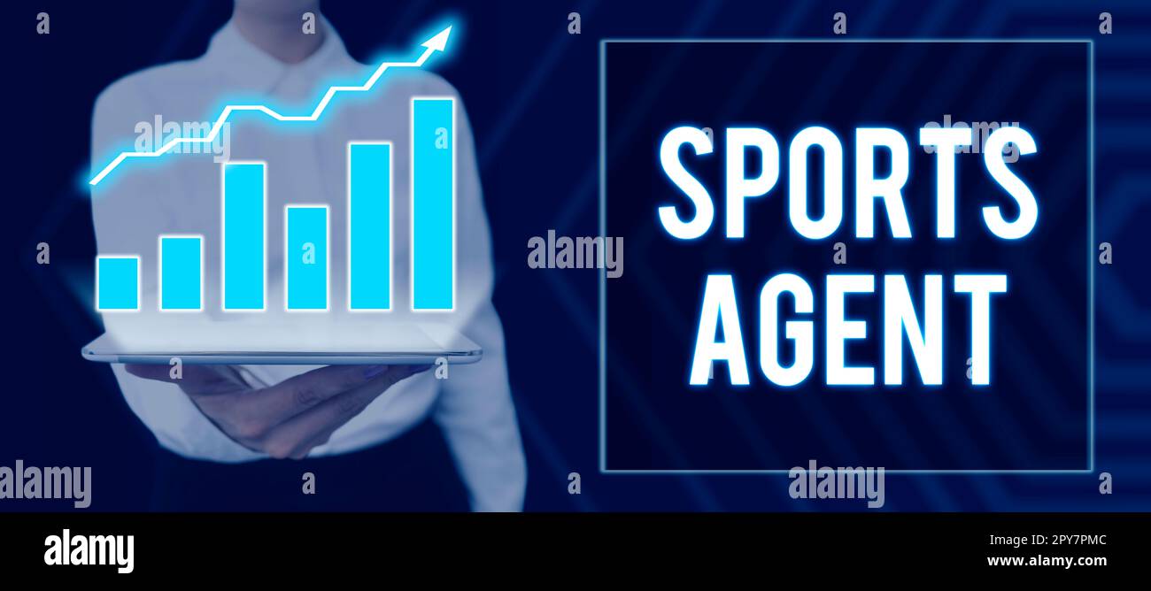Hand writing sign Sports Agent. Word Written on person manages ...