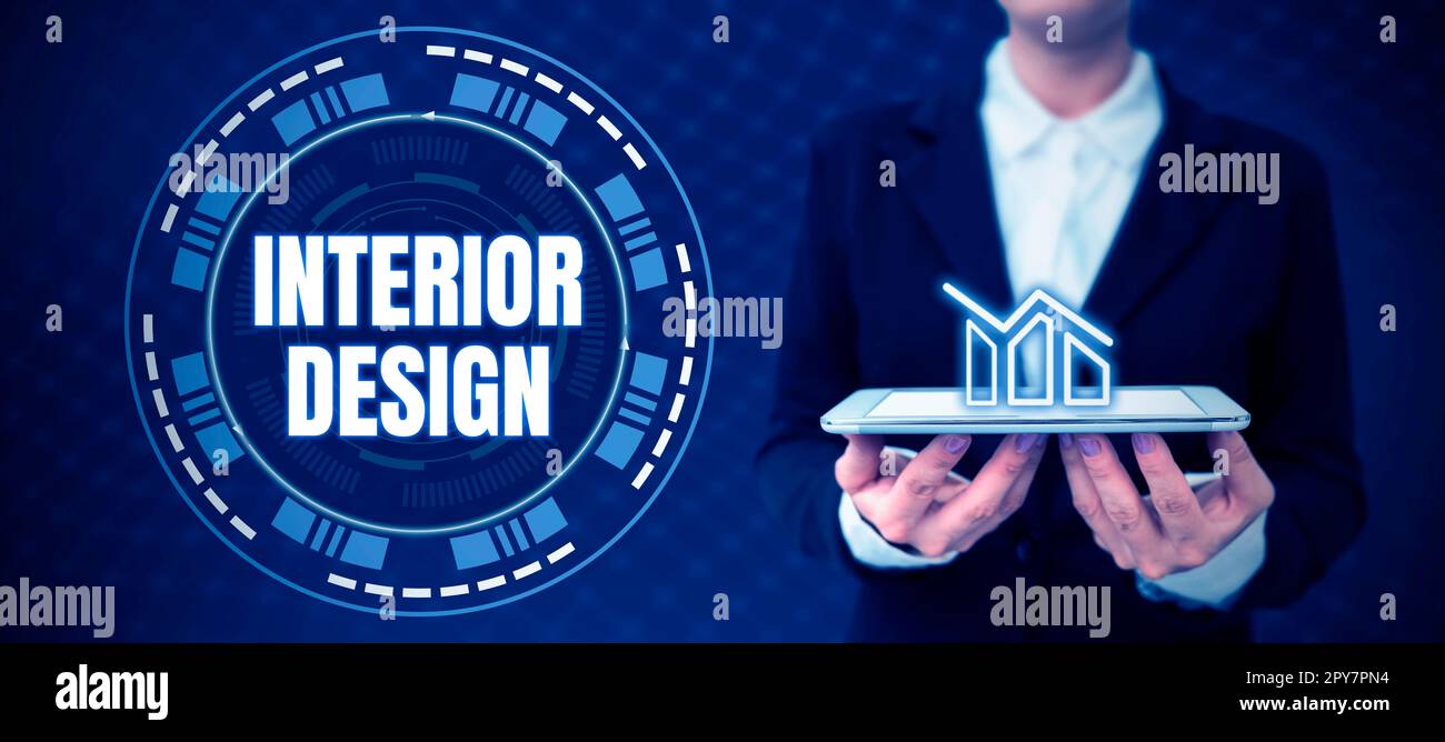 Conceptual display Interior Design. Word for the art of designing the ...