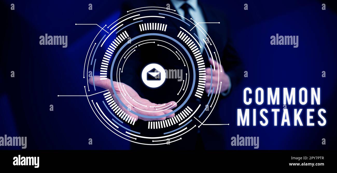 Inspiration showing sign Common Mistakes. Business idea repeat act or ...