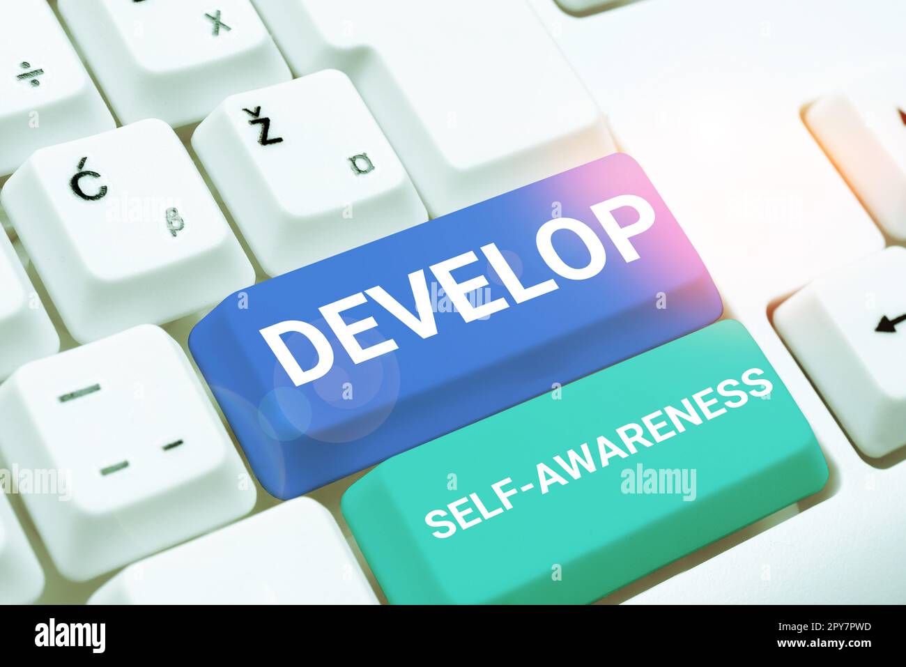 Hand writing sign Develop Self Awareness. Conceptual photo Improve ...