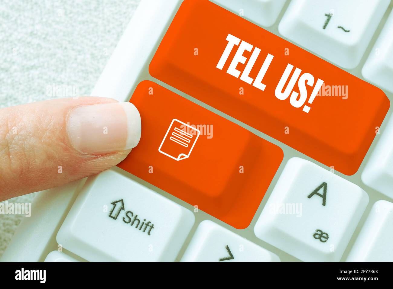 Inspiration showing sign Tell Us. Business idea communicate information ...