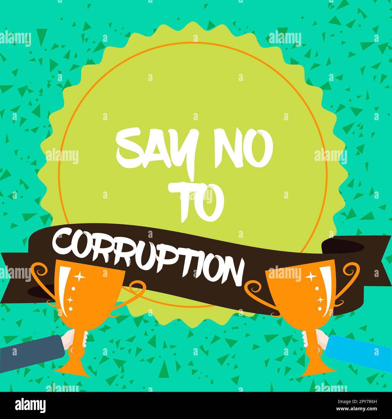 Text caption presenting Say No To Corruption. Word Written on ...