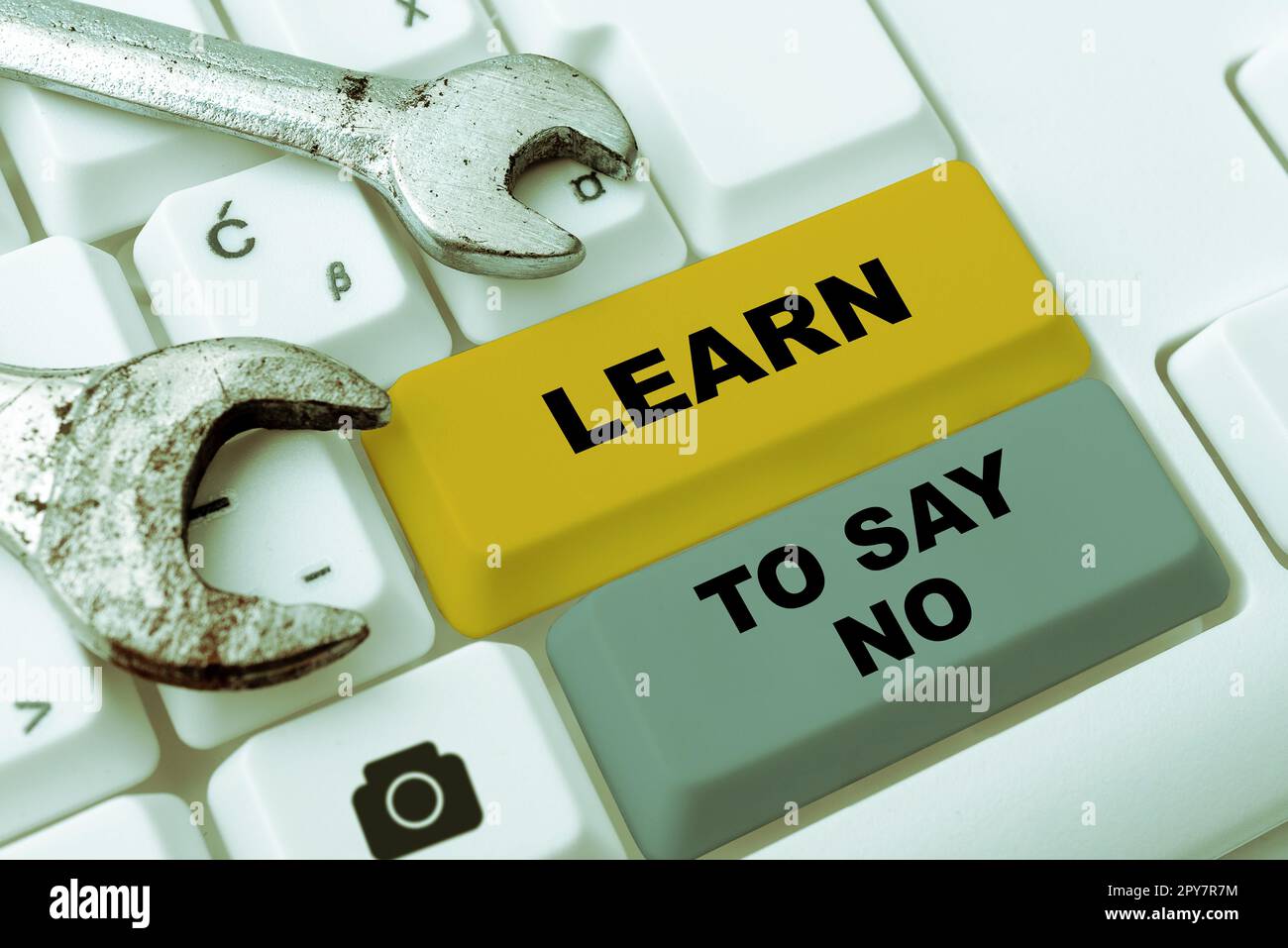 Text caption presenting Learn To Say No. Concept meaning dont hesitate tell that you dont or ...