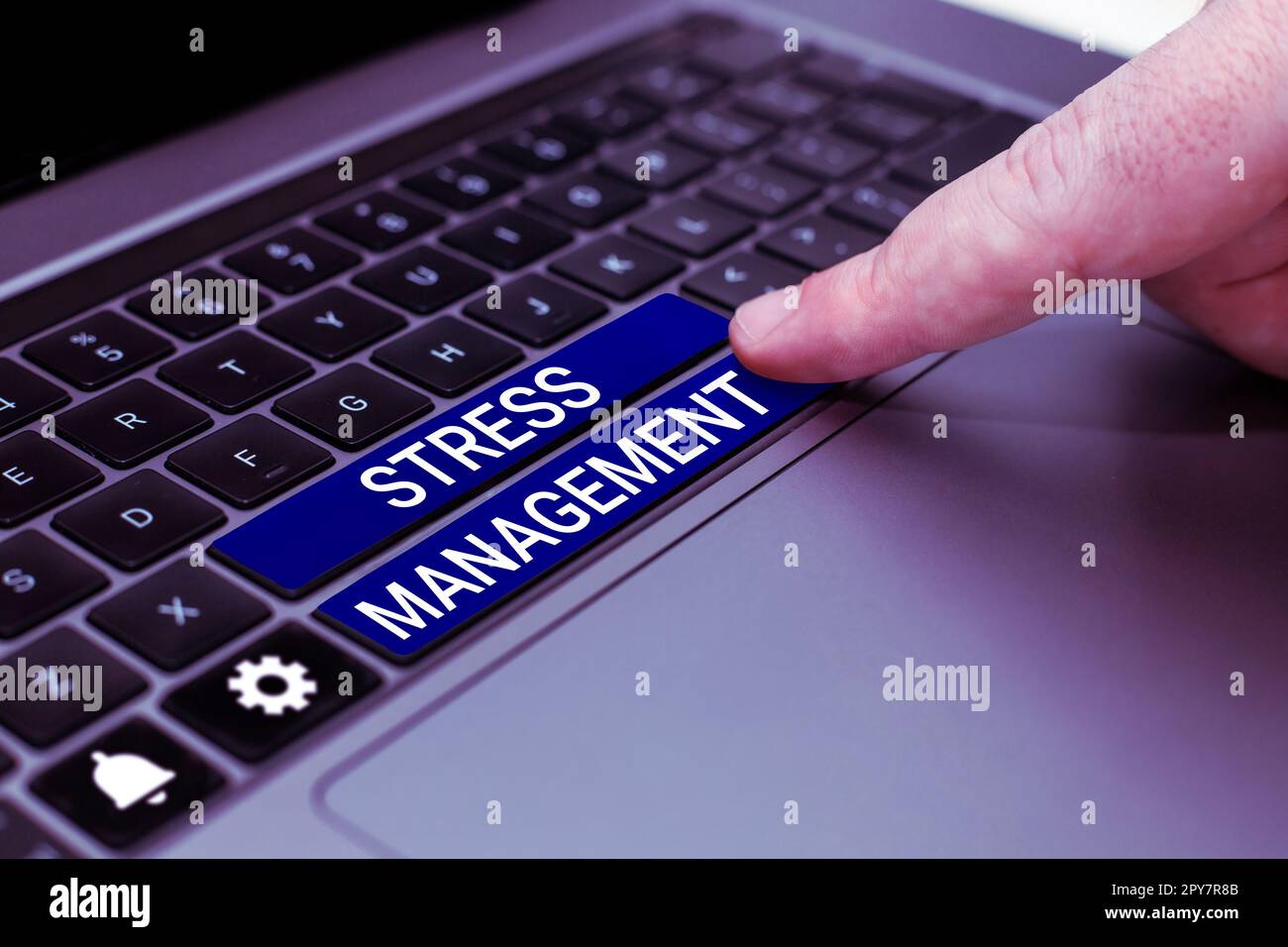 Handwriting text Stress Management. Word for learning ways of behaving ...