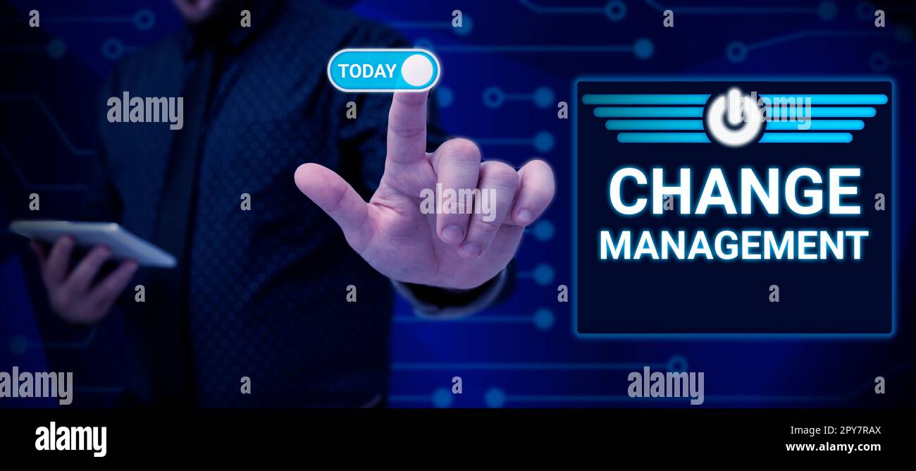 Text caption presenting Change Management. Business concept Replacement ...