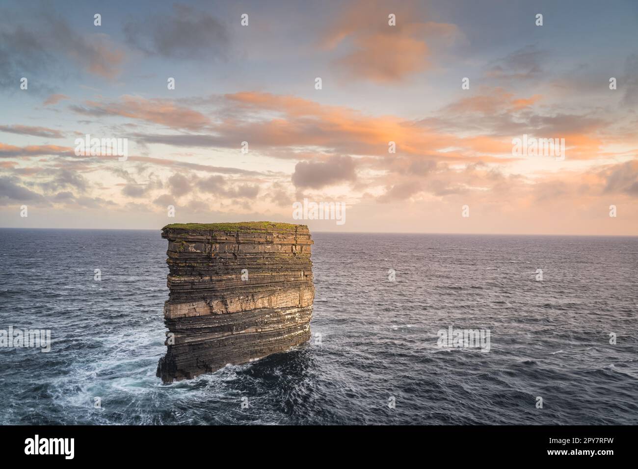 Sea stack Downpatrick Head standing in Atlantic Ocean, Ireland Stock ...