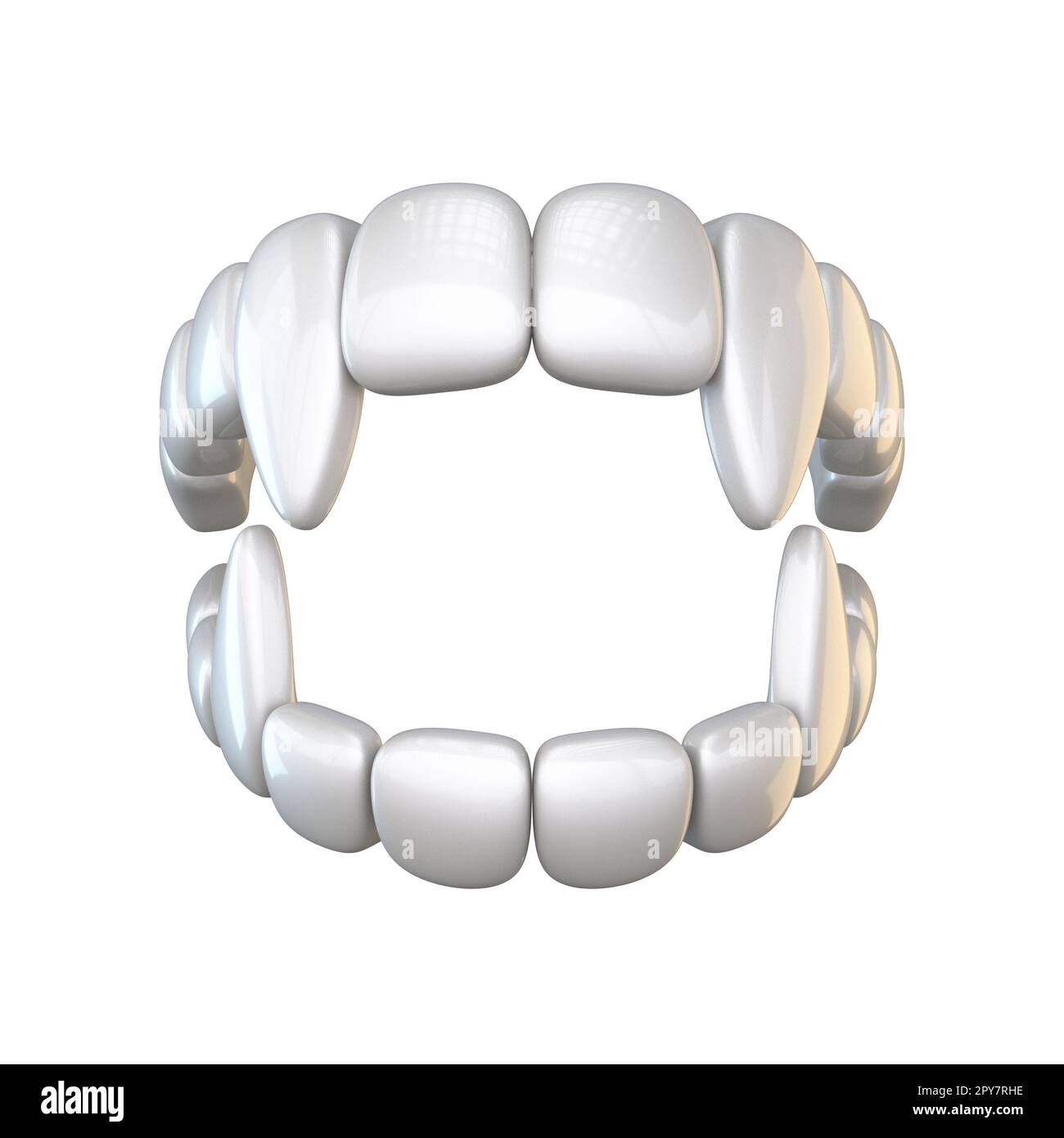 Vampire teeth Front view 3D rendering illustration isolated on white ...