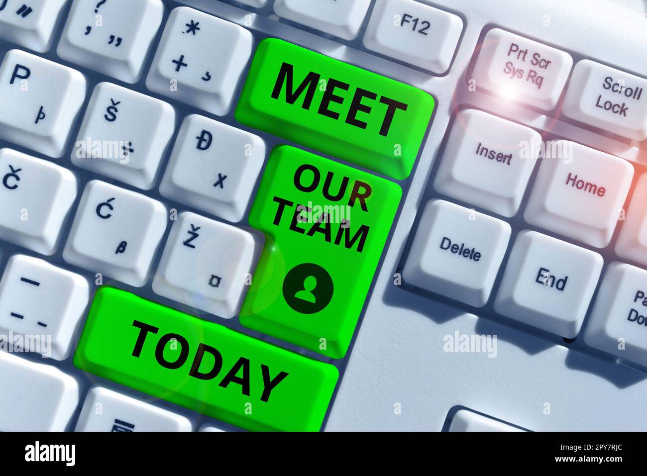 Conceptual caption Meet Our Team. Business concept introducing another ...