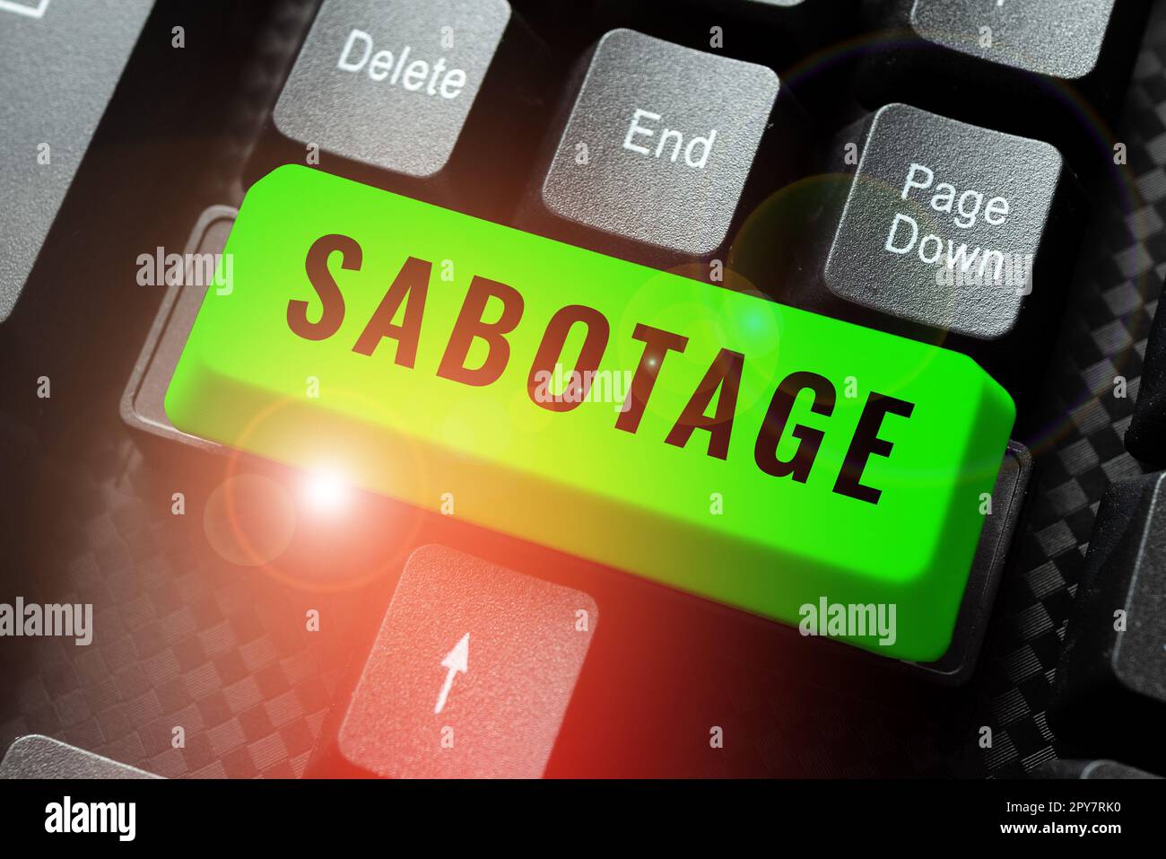 Sign displaying Sabotage. Word for destruction of an employer's tools ...