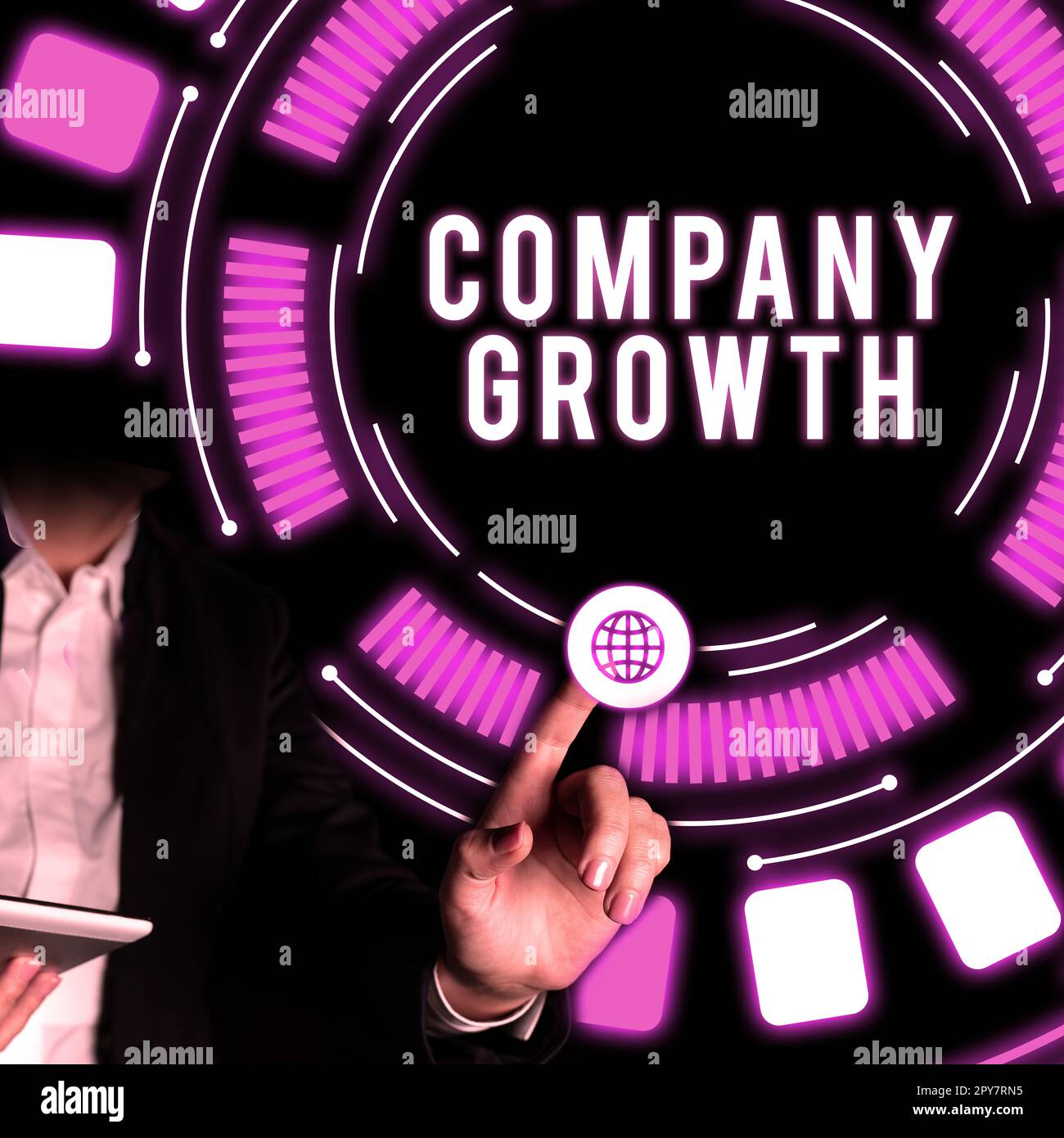 Hand writing sign Company Growth. Business idea a long-term stage where ...
