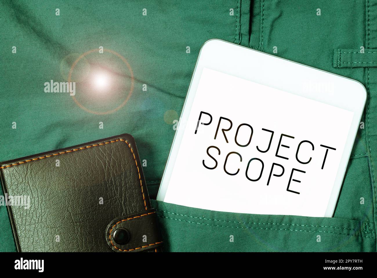 Text sign showing Project Scope. Word Written on evaluation of work ...