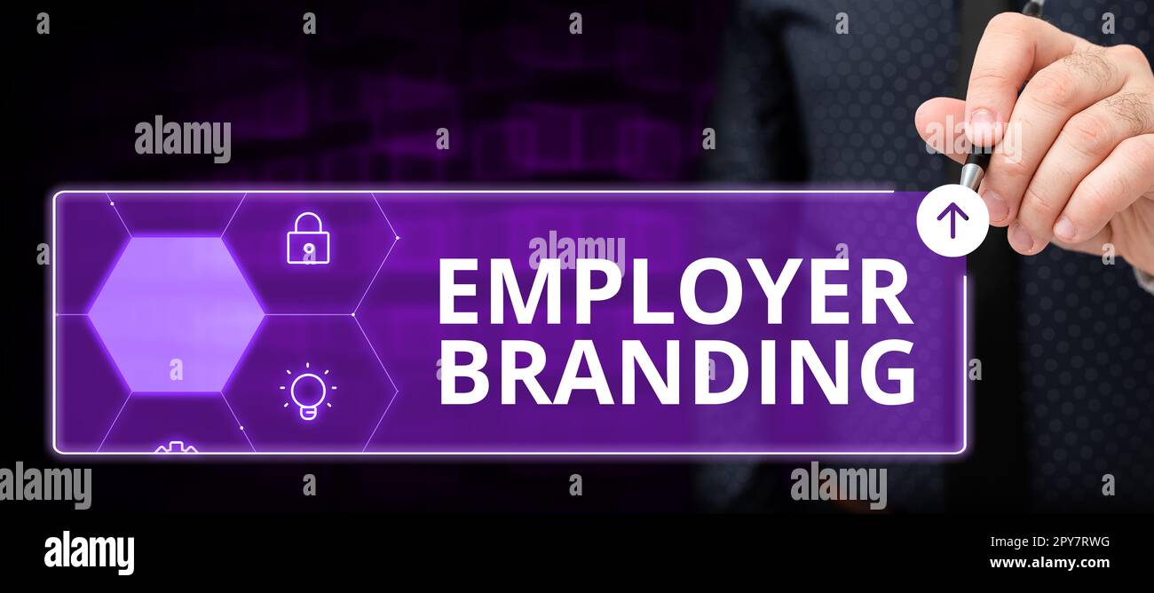 Text caption presenting Employer Branding. Business overview Process of ...