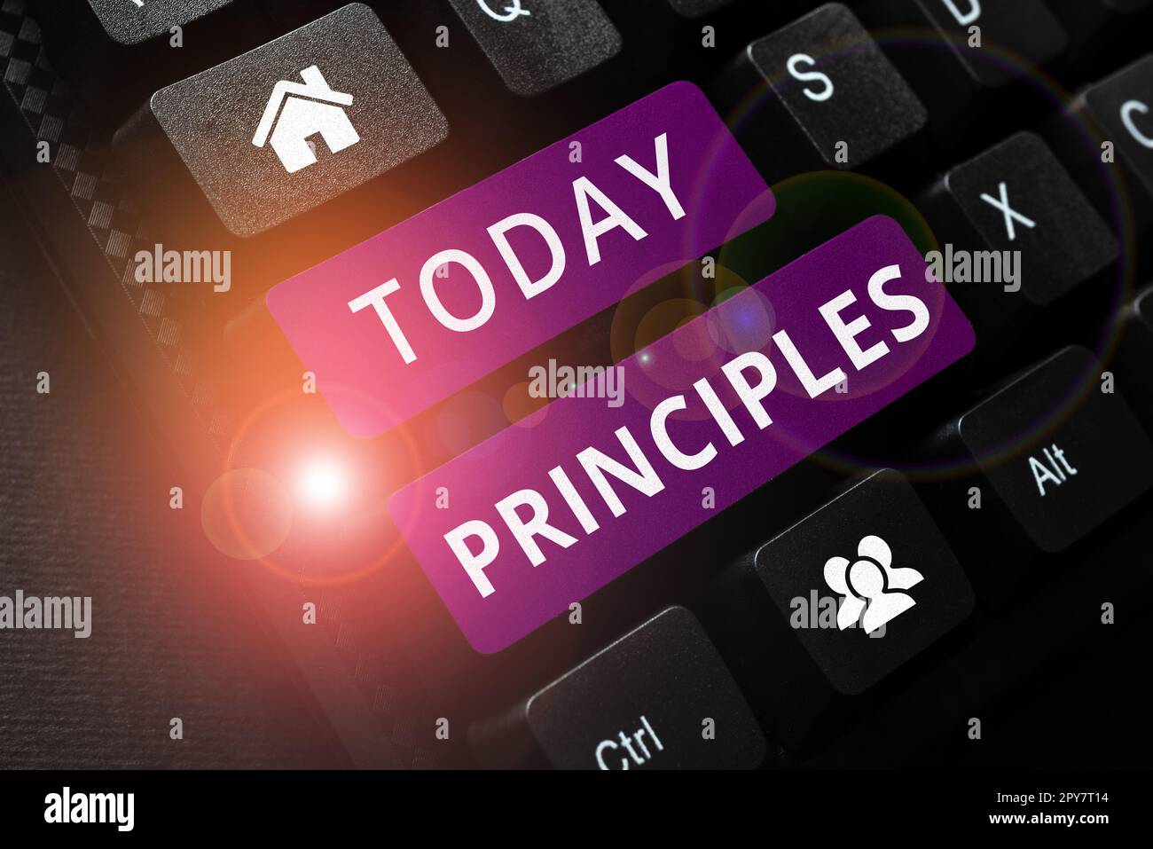 Text caption presenting Principles. Internet Concept fundamental truth ...