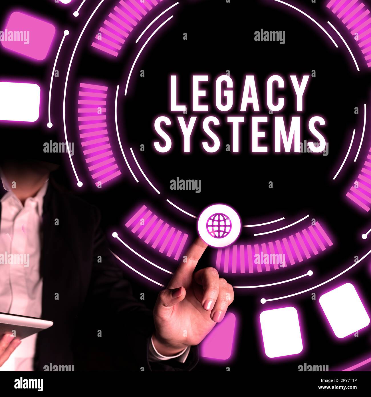 Text showing inspiration Legacy Systems. Word for old method technology ...