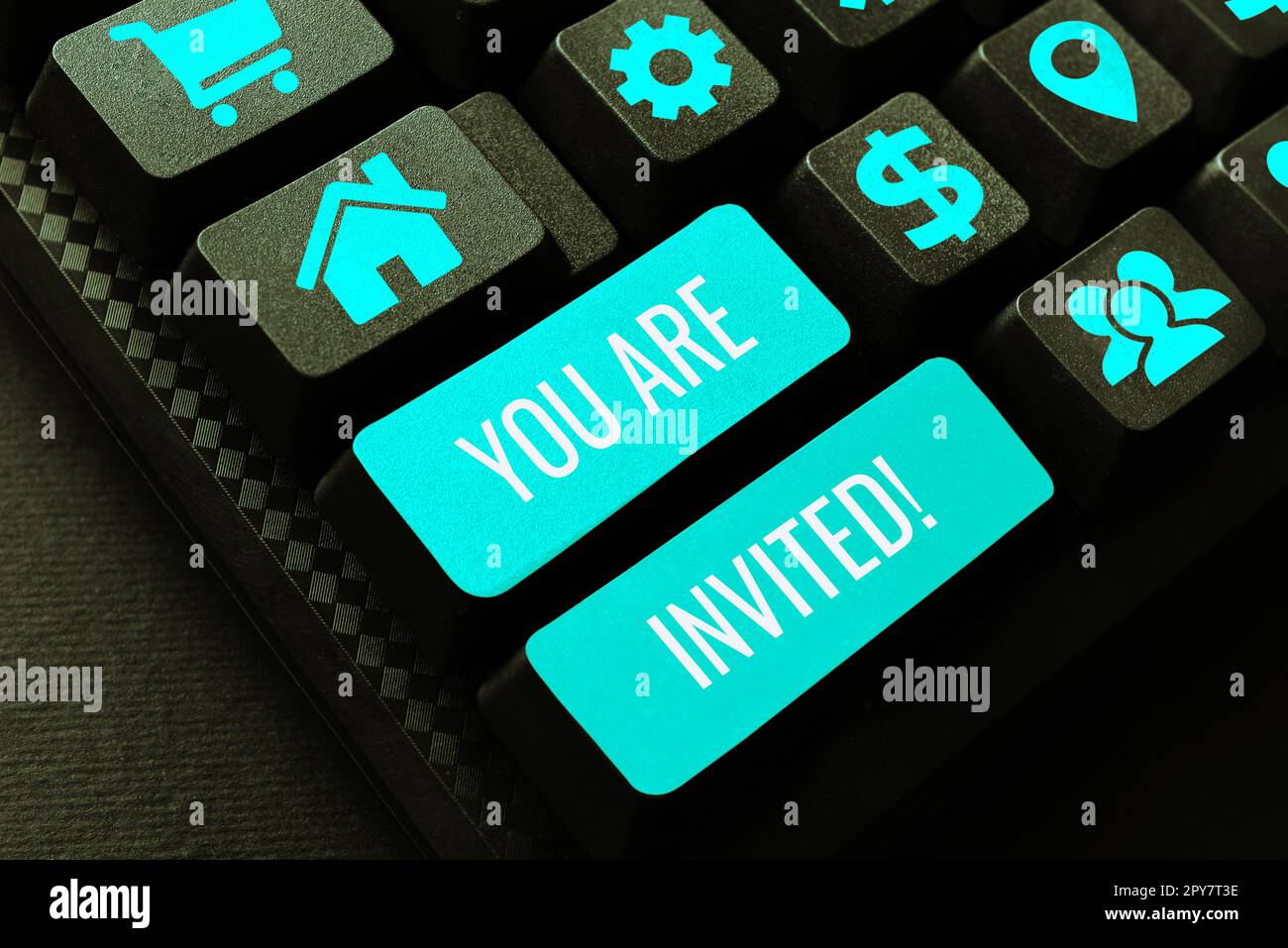 Sign displaying You Are Invited. Internet Concept Receiving and ...
