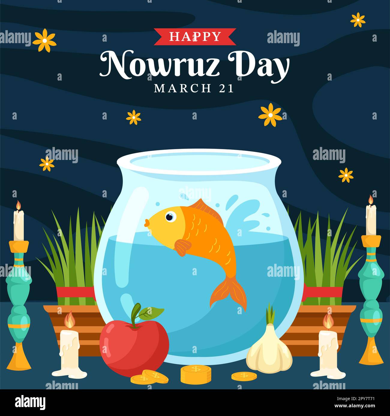 Happy Nowruz Day Social Media Background Illustration Flat Cartoon Hand ...