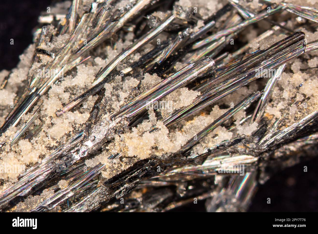 Antimonite crystals in close-up Stock Photo - Alamy