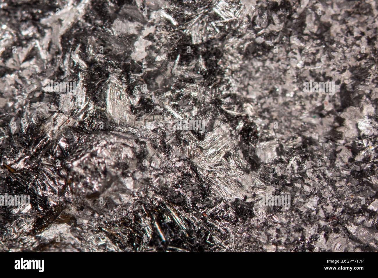 Pyrolusite crystals in close-up Stock Photo - Alamy