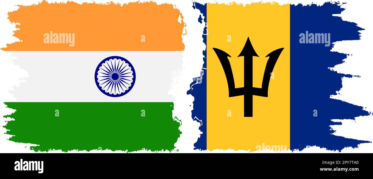Barbados and India grunge flags connection, vector Stock Vector Image ...