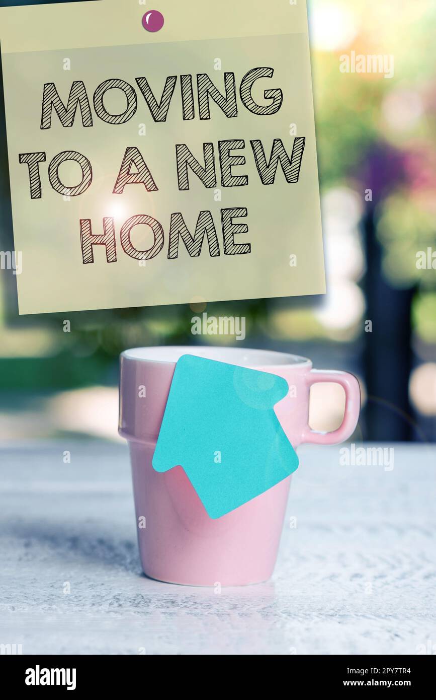 Conceptual display Moving To A New Home. Word for help moves the ...