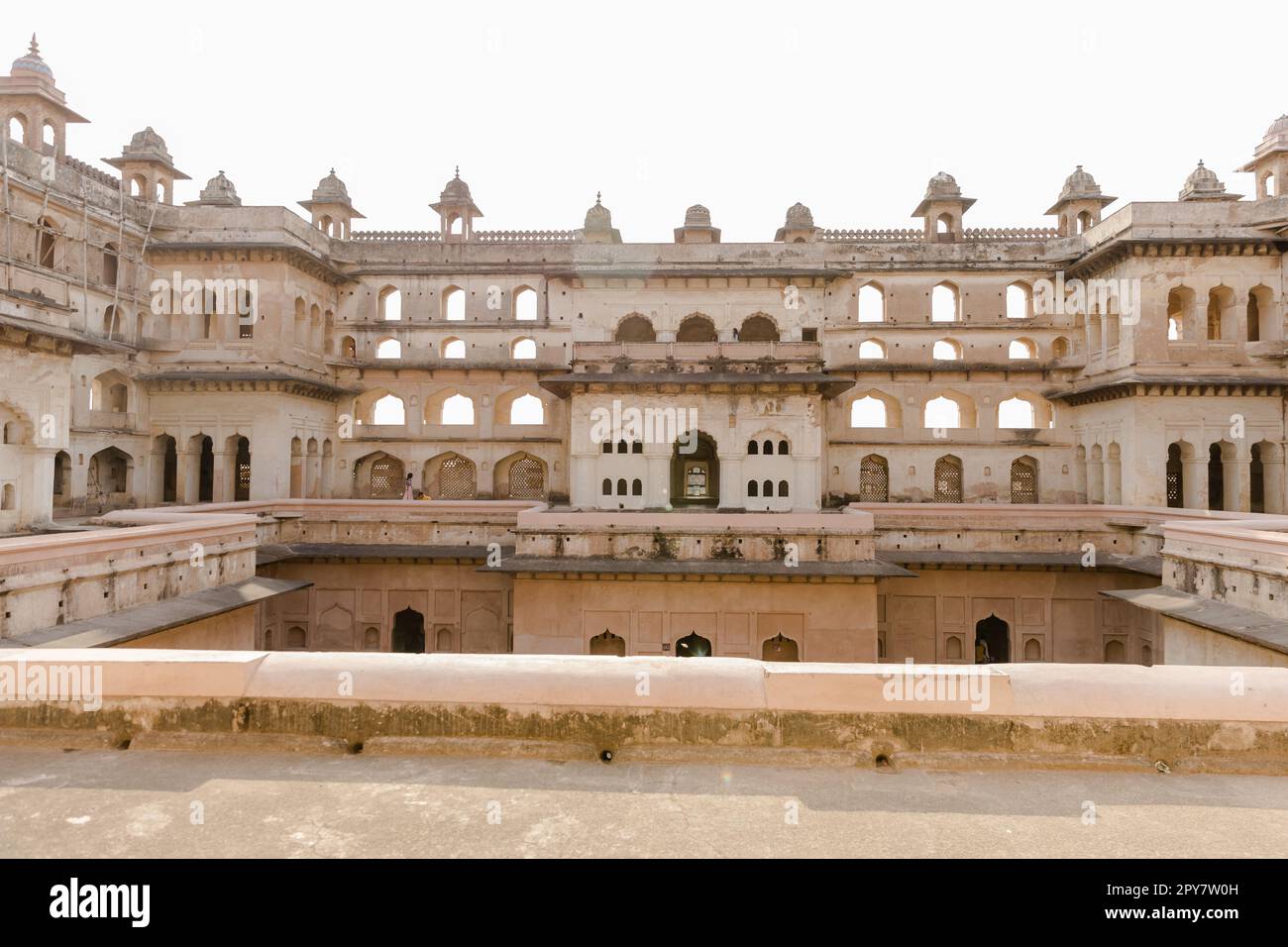 The historic Orchha Fort in India, with its intricate architecture and ...