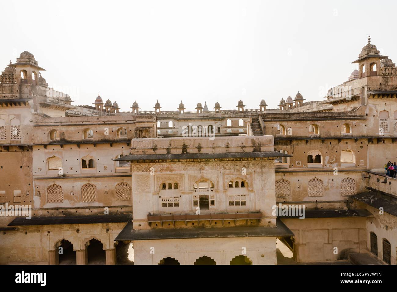 The historic Orchha Fort in India, with its intricate architecture and ...