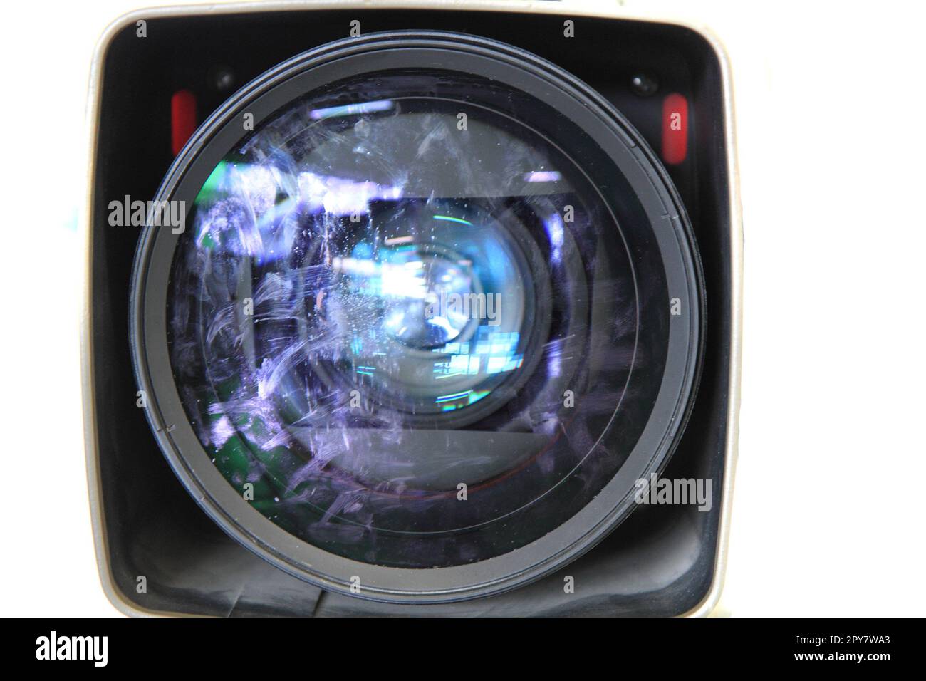 old damaged lens of tv camera as technology background Stock Photo - Alamy