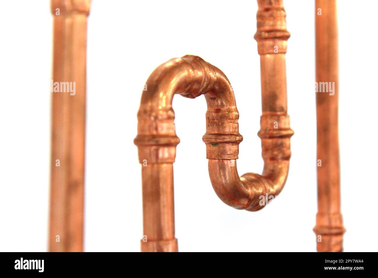 copper pipes isolated on the white background Stock Photo - Alamy